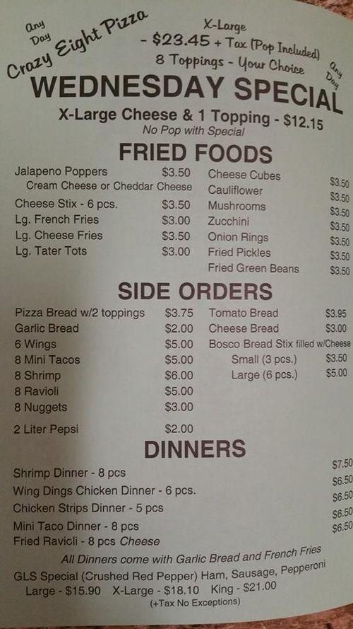 Squigi's Pizza of Griffith menu in Griffith, Indiana, USA