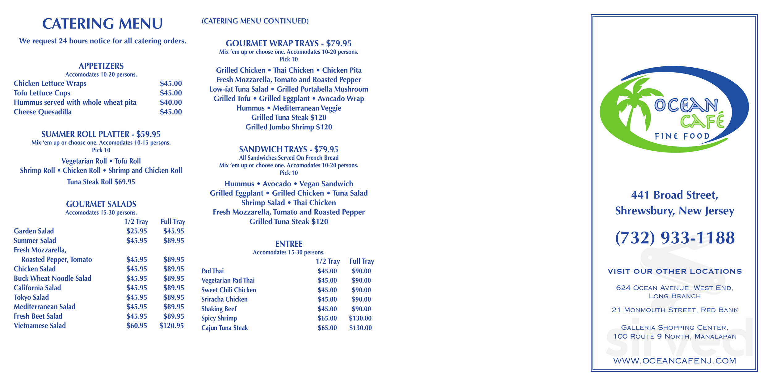 Menu - Long Branch NJ's Ocean Cafe | Sirved