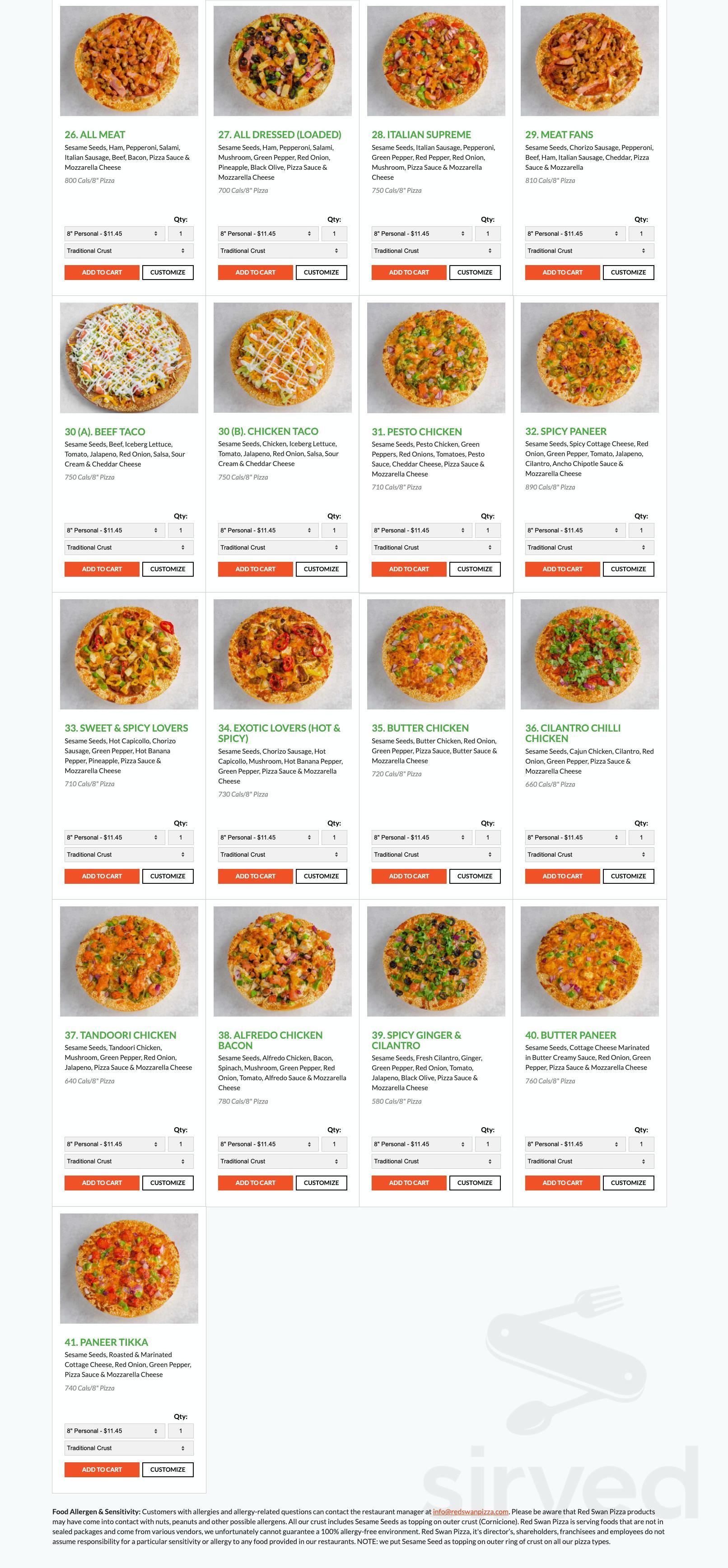 Red Swan Pizza menus in Nanaimo, British Columbia, Canada Red Swan Pizza menus in Nanaimo, British Columbia, Canada