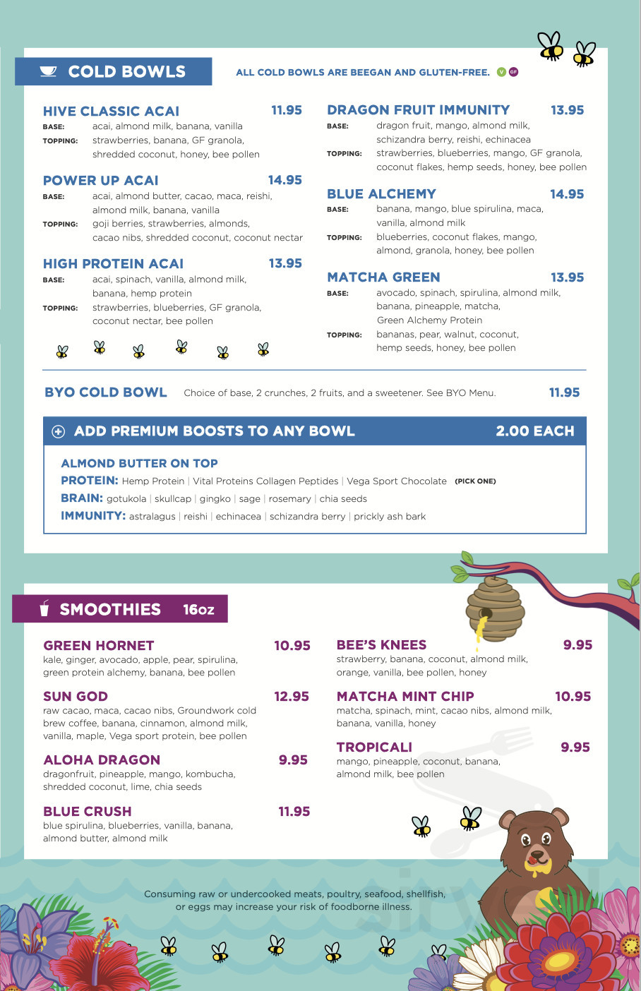 The Hive - Superfood Eats & Organic Cafe menu in Marina Del Rey ...