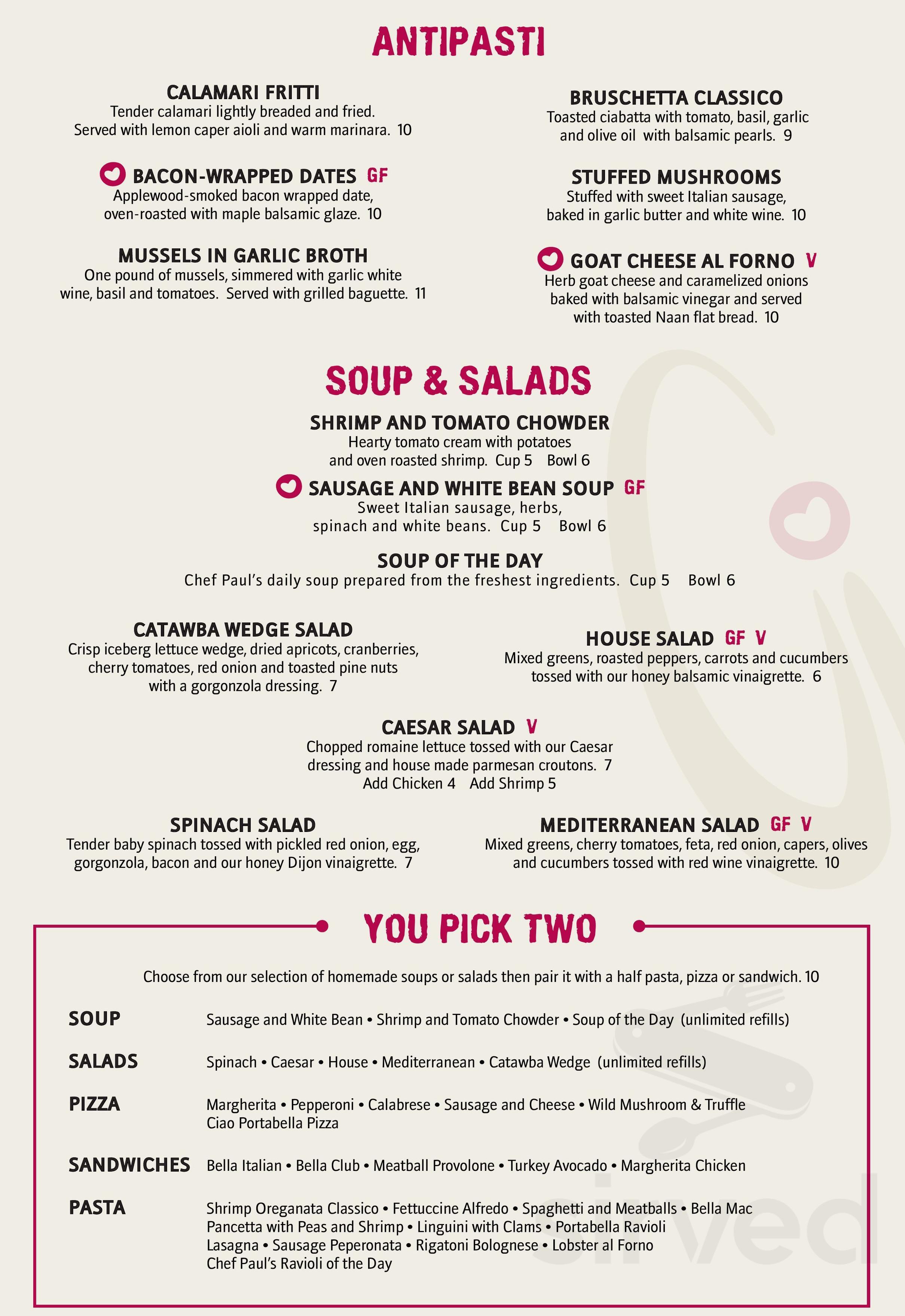 Menu for Ciao Bella in Port Clinton, OH | Sirved