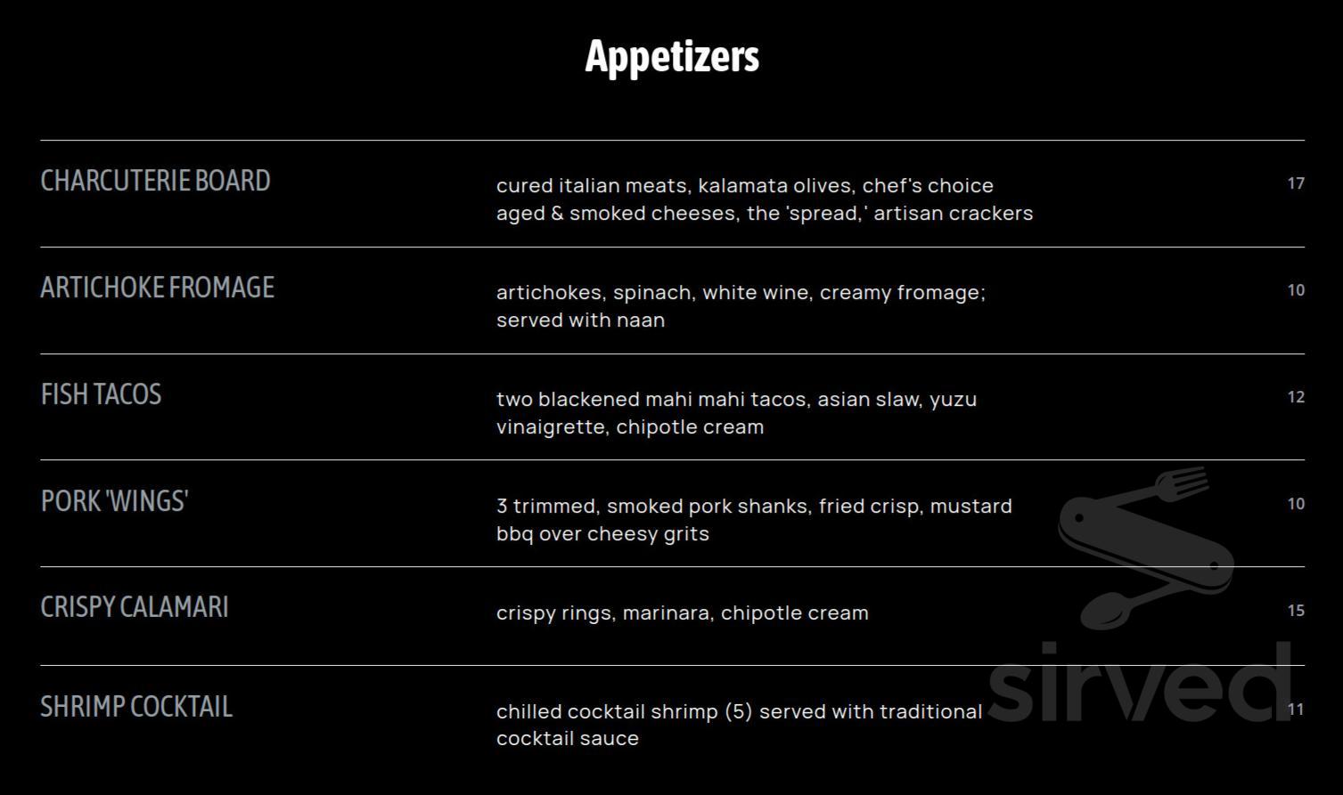 The Rambler menu in Cambridge Springs, Pennsylvania, USA