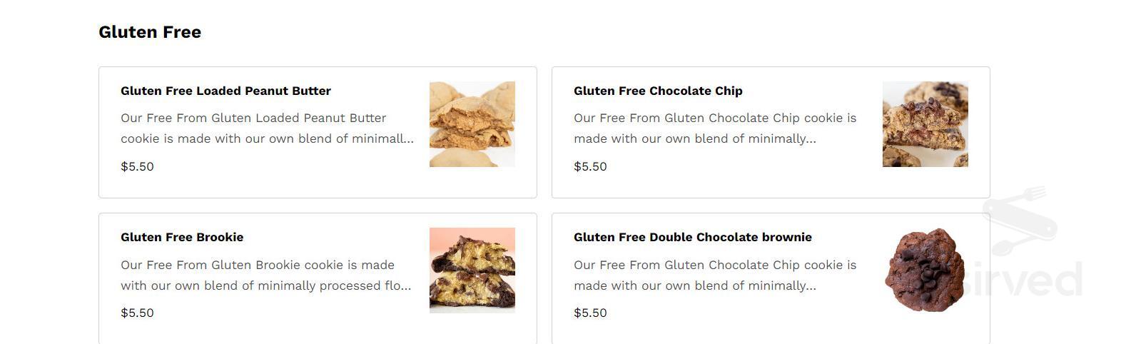 Taylor Chip Cookies menu in Lancaster, Pennsylvania, USA