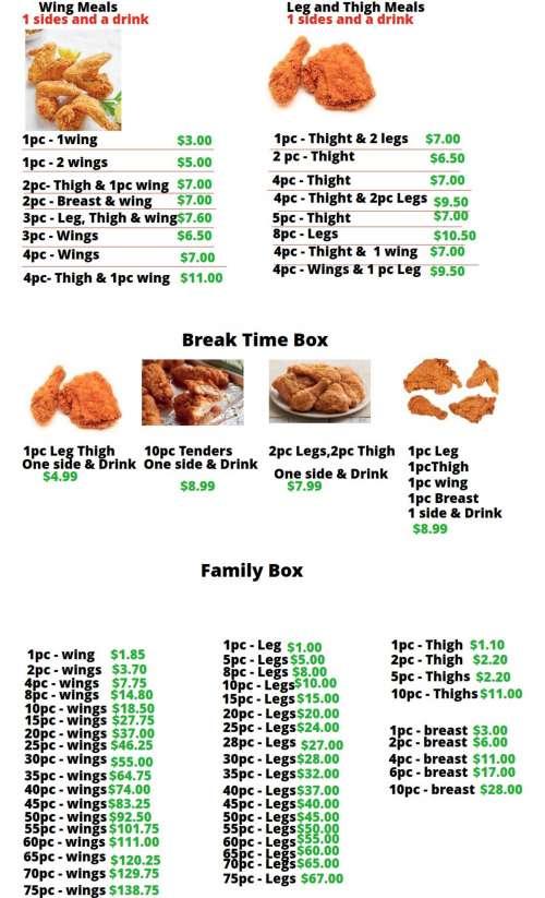 West Indies Chicken menu in Lexington, Kentucky, USA