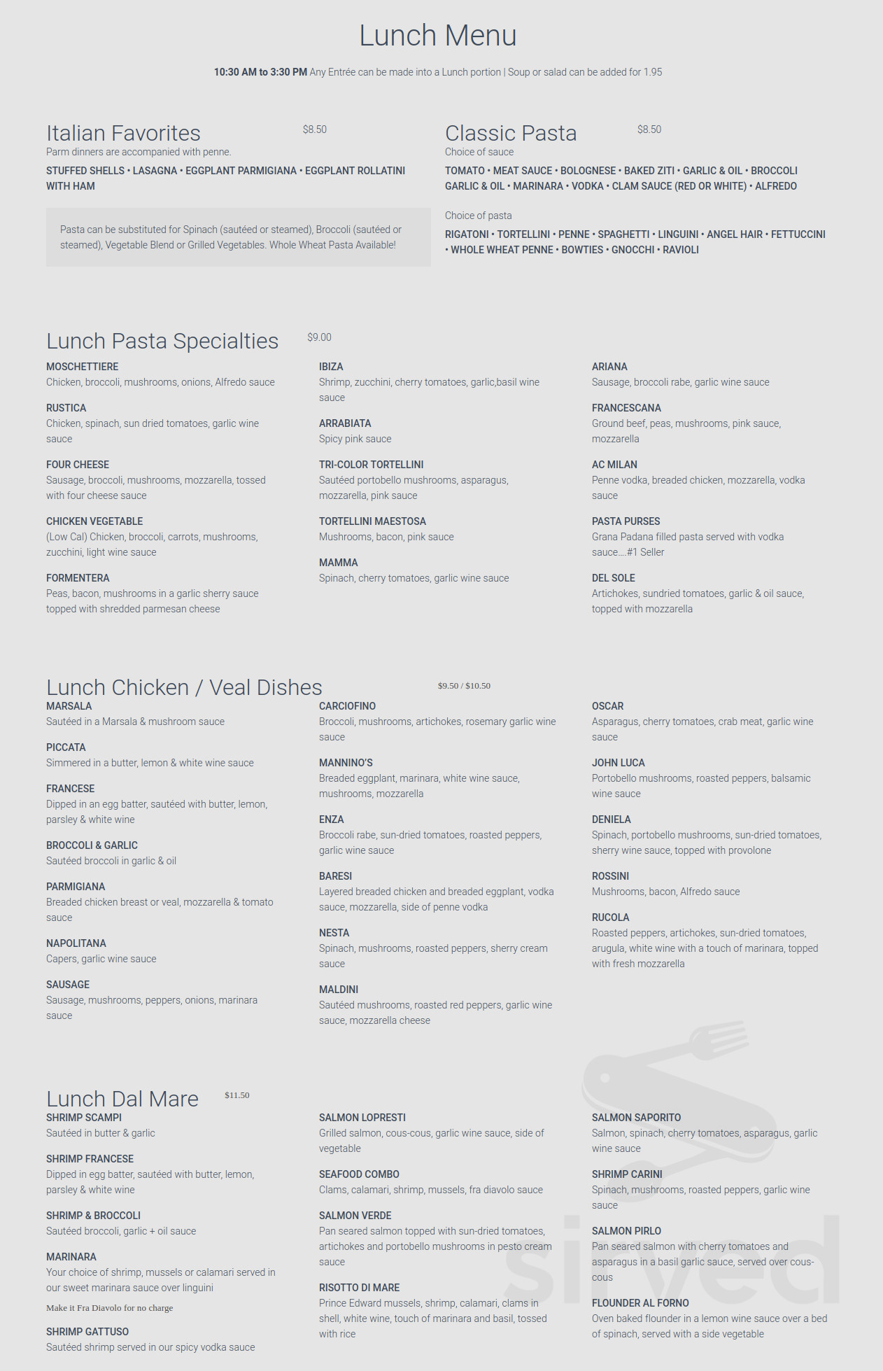 Mannino's 3 menu in Hamilton Township, New Jersey, USA