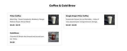 Golf Park Coffee Co. menu in Lynchburg, Virginia, USA