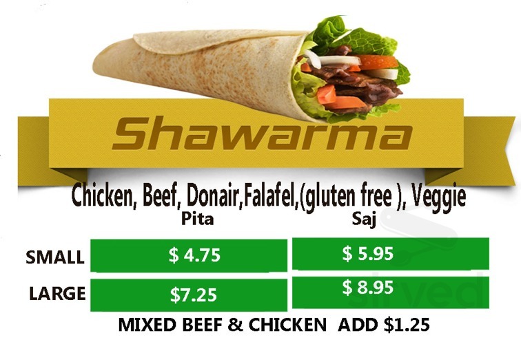 Menu - Winnipeg MB's Sultan's Shawarma | Sirved
