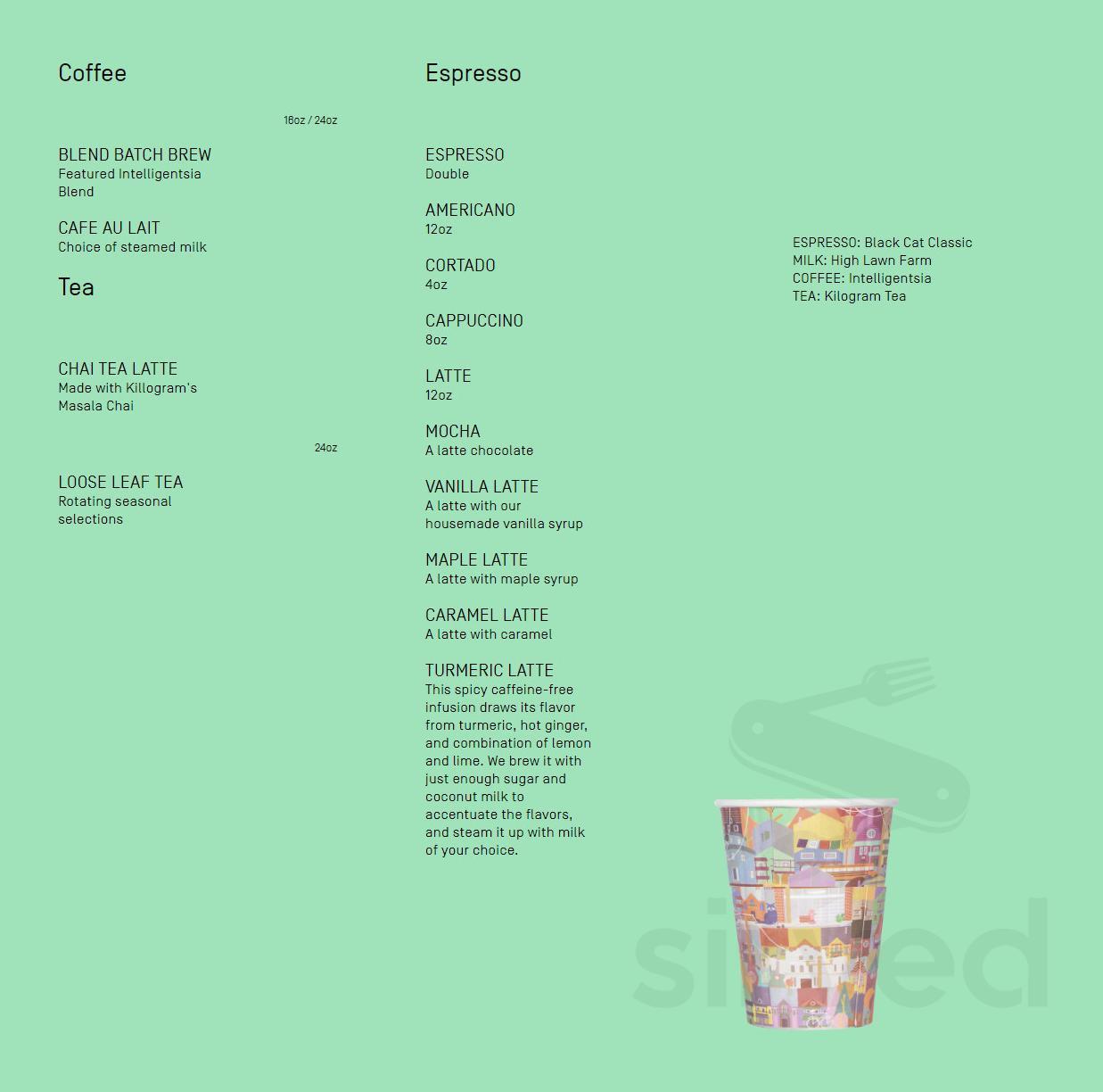 Bloc Cafe menu in Somerville, Massachusetts, USA