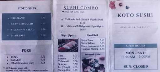 Menu for Koto Teriyaki & Sushi (Sequim, WA) in Sequim, WA | Sirved