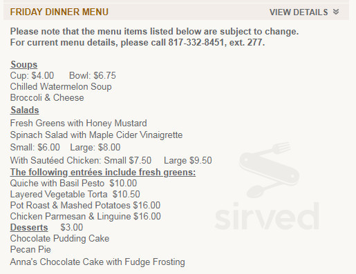 Menu - Fort Worth TX's The Buffet Restaurant at The Kimbell | Sirved