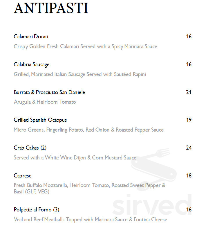 Menu - Las Vegas NV's Limoncello Fresh Italian Kitchen | Sirved