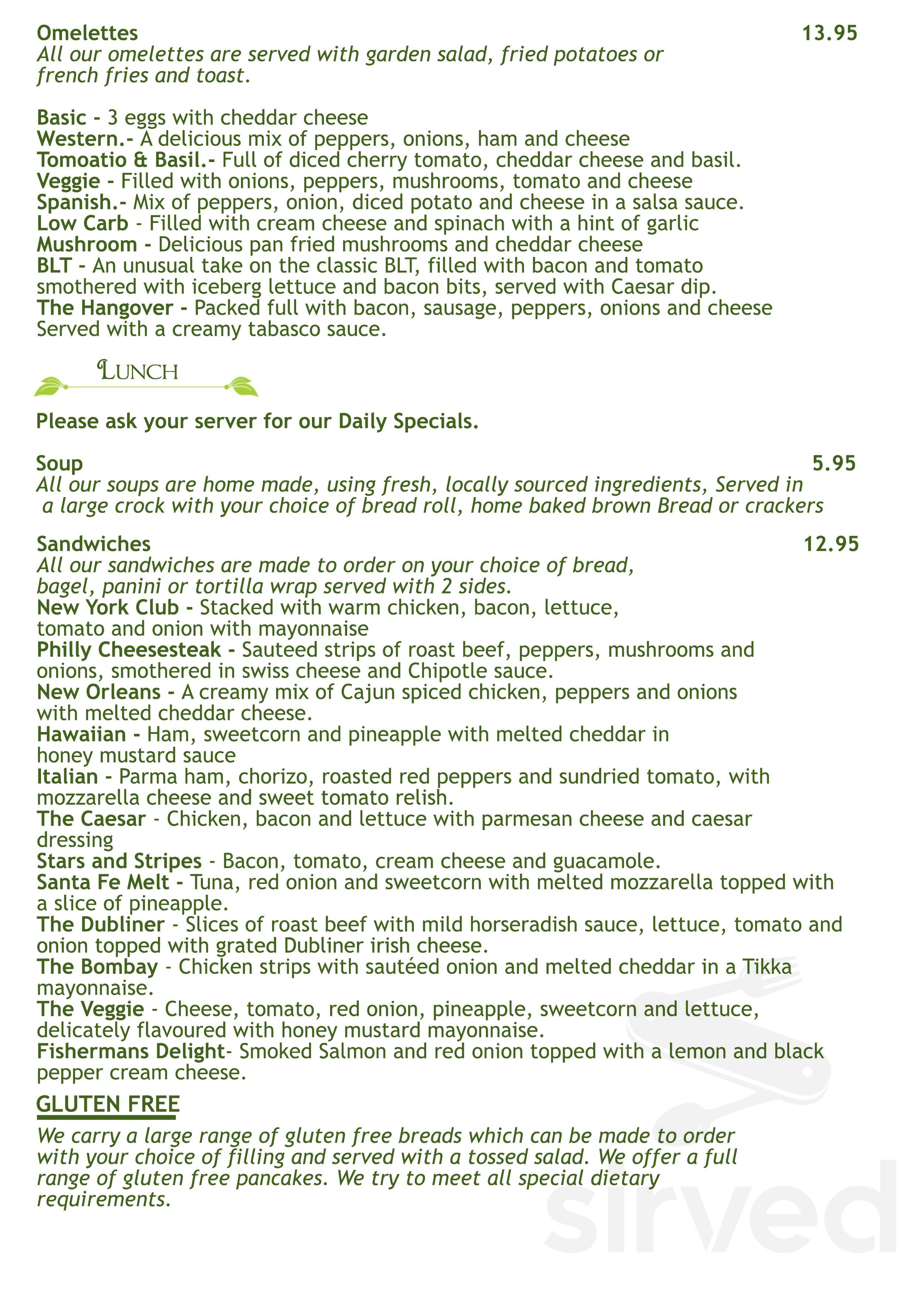 Toast menus in St. Albert, Alberta, Canada