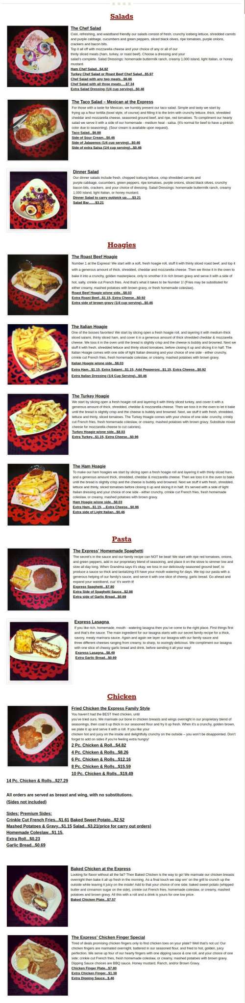 Express Family Restaurant menu in Dothan, Alabama, USA