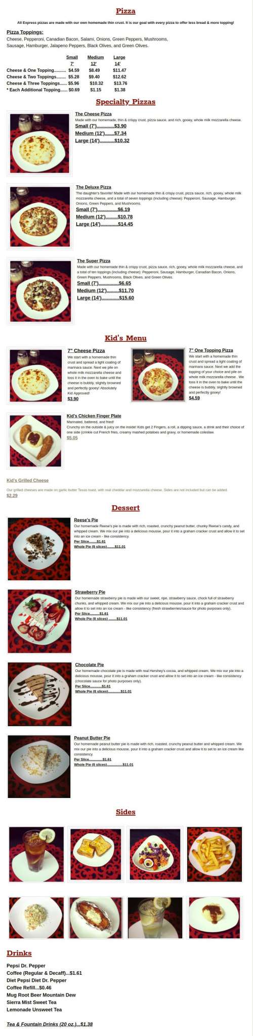 Express Family Restaurant menu in Dothan, Alabama, USA
