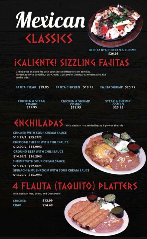 El Pulpo Restaurant menu in Dallas, Texas, USA
