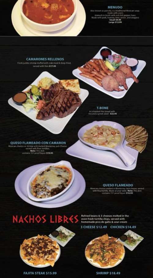 El Pulpo Restaurant menu in Dallas, Texas, USA