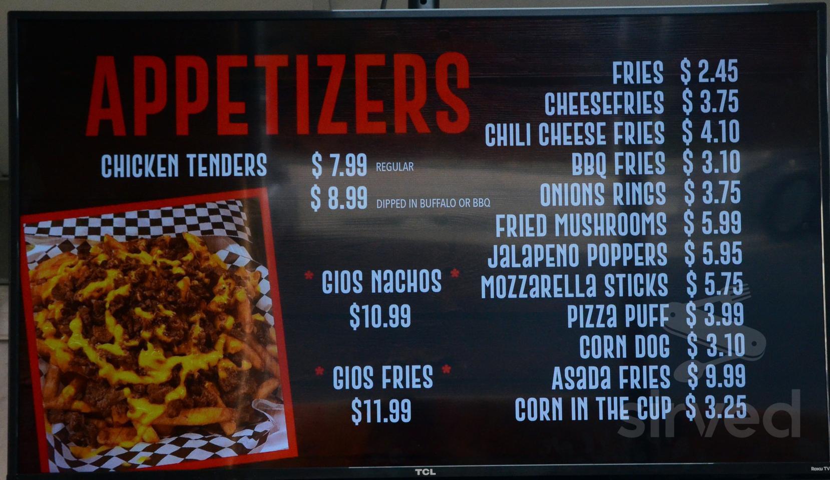 Gios Grill menu in Chicago Heights, Illinois, USA