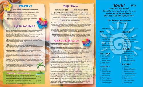 Baja Jack's Burrito Shack menu in Owasso, Oklahoma, USA