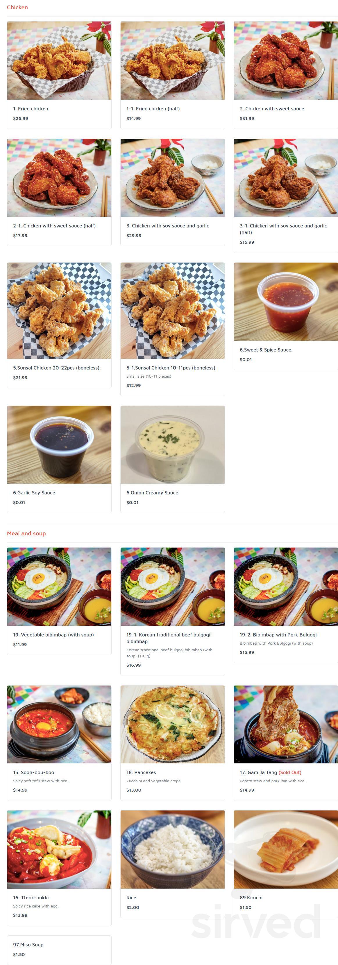 Matjip - Korean BBQ & Chicken menu in Dollard-Des Ormeaux, Quebec H9B ...