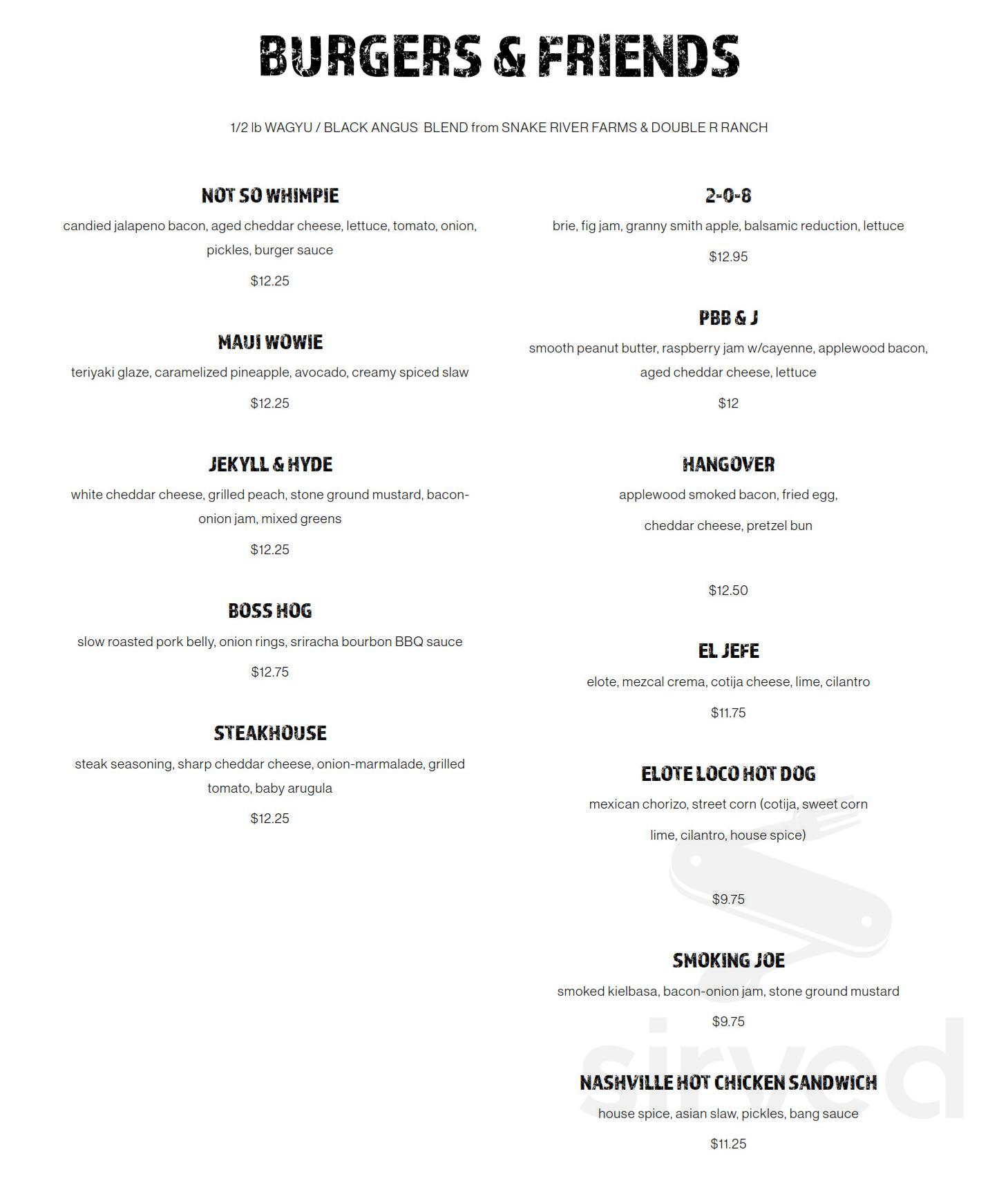 Sid's Garage menus in Meridian, Idaho, United States