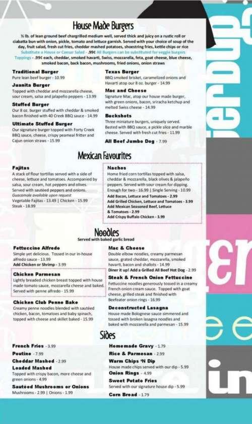 Melanie Pringles Restaurant menu in Whitby, Ontario, Canada