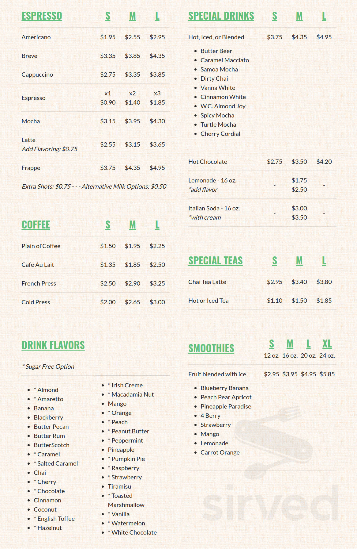 Jitterbug Coffeehouse menus in Heber Springs, Arkansas, United States