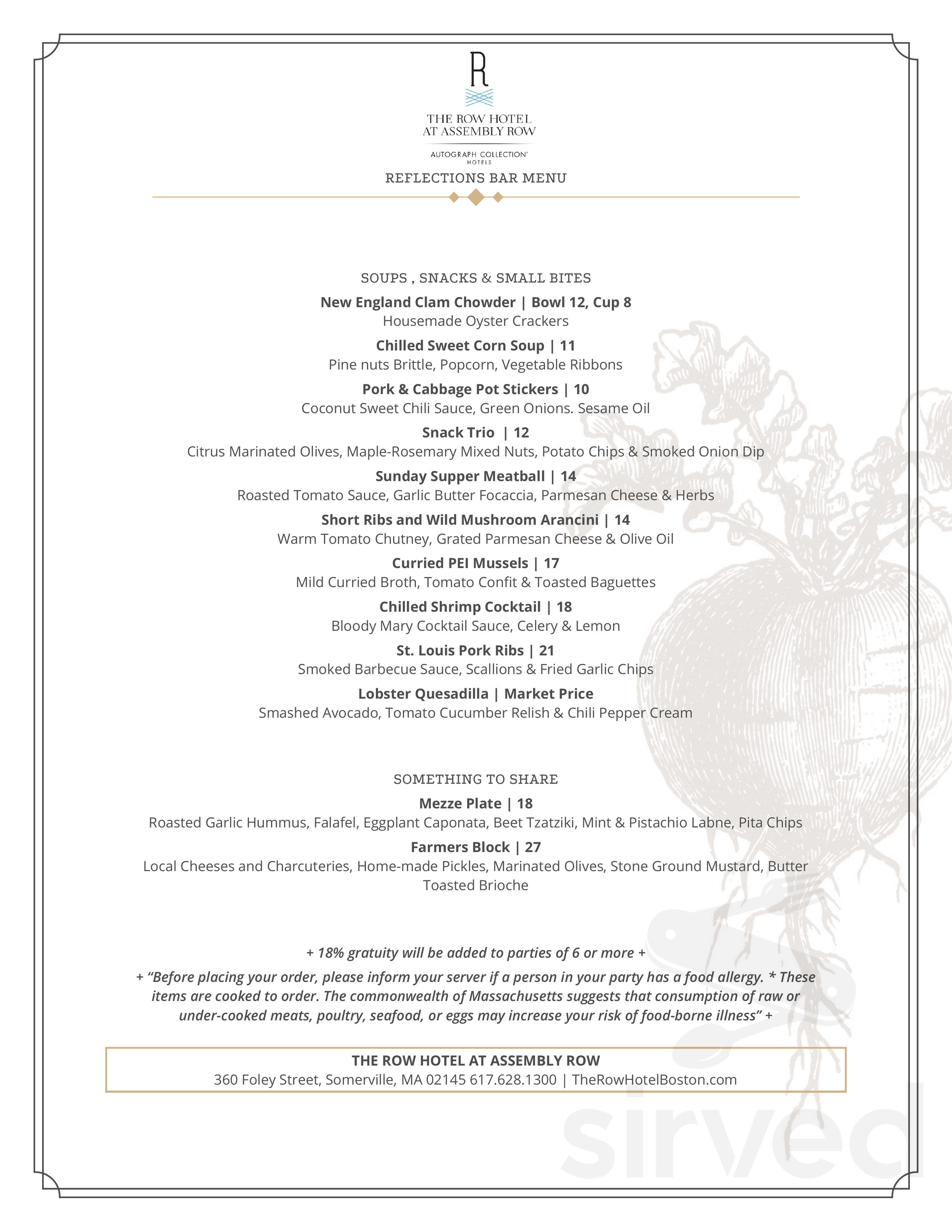 Reflections menus in Somerville, Massachusetts, United States