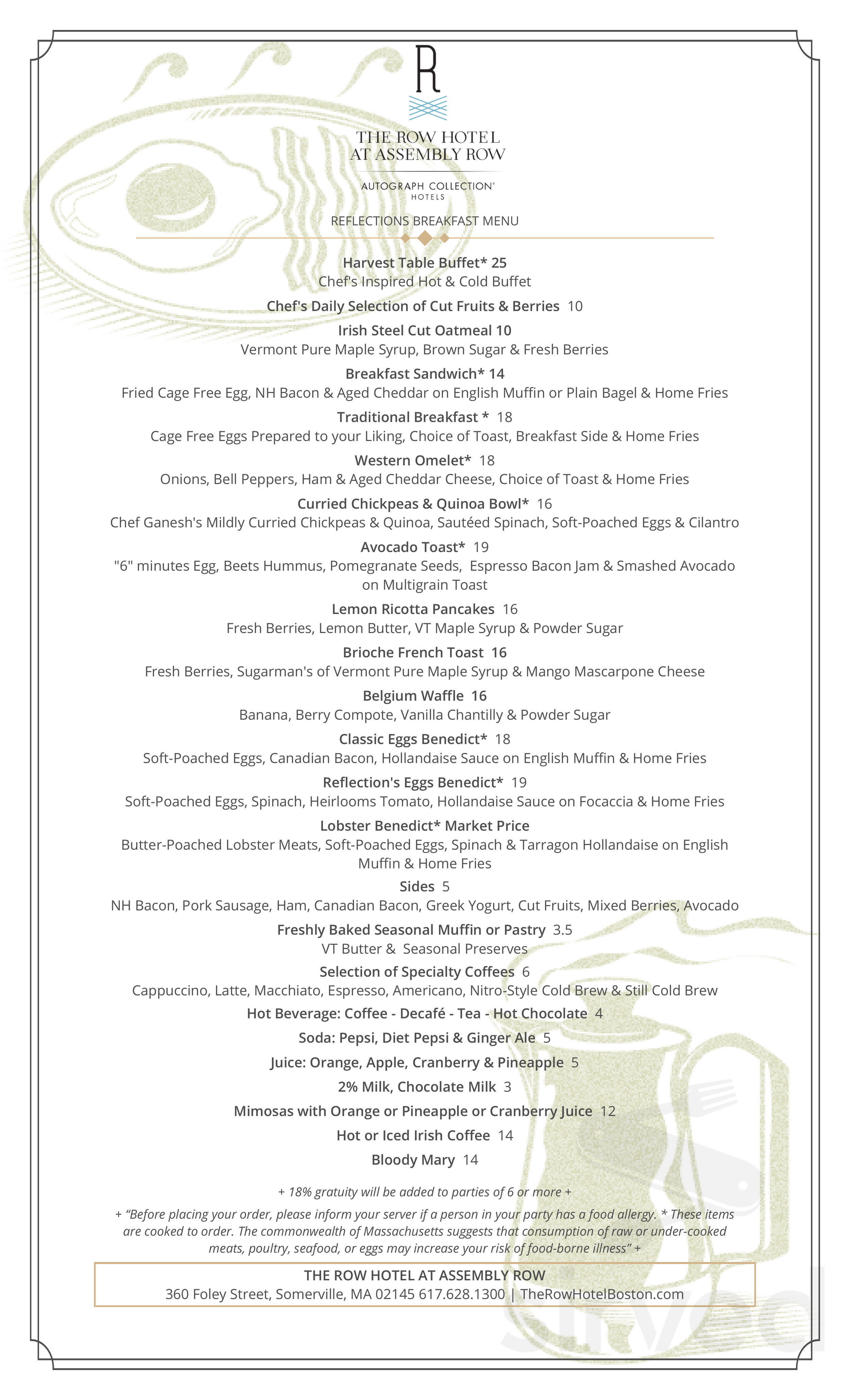 Reflections menus in Somerville, Massachusetts, United States