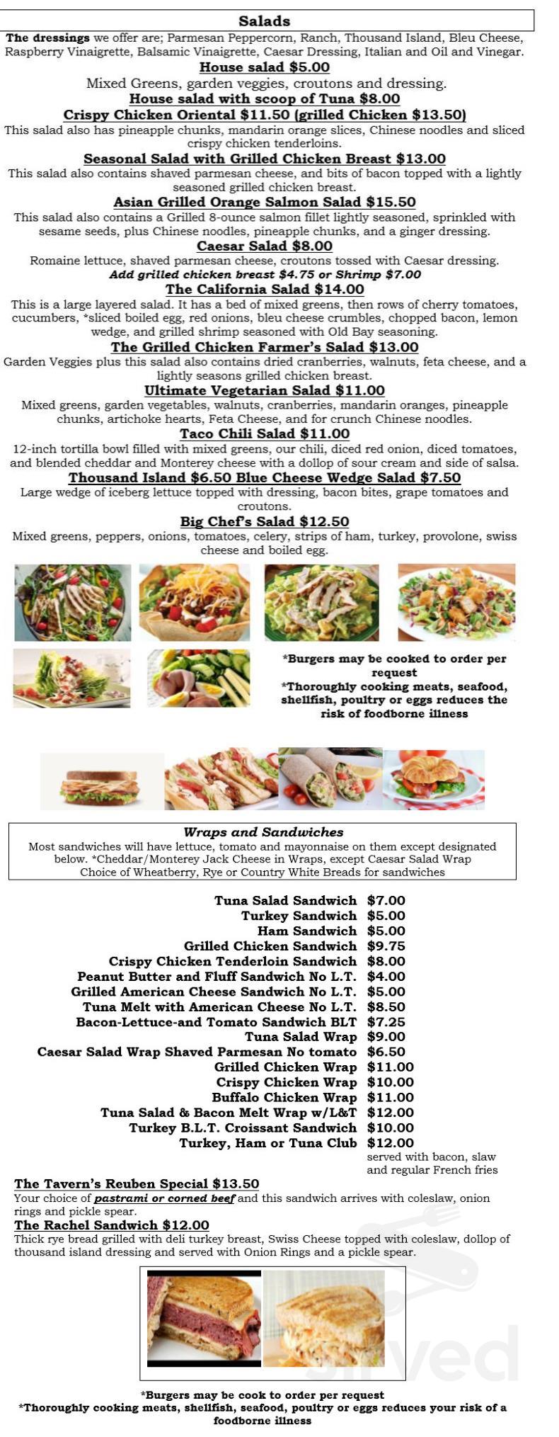 Menu - Ivoryton CT's Ivoryton Tavern | Sirved