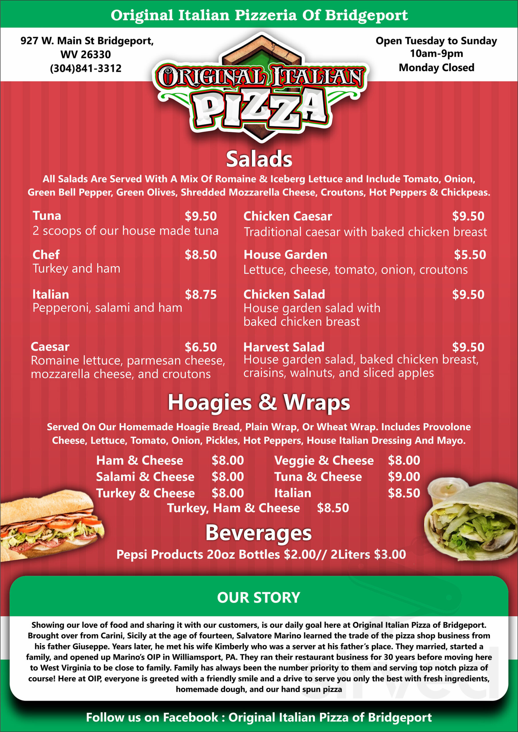 Original Italian Pizza of Bridgeport menus in Bridgeport, West Virginia ...