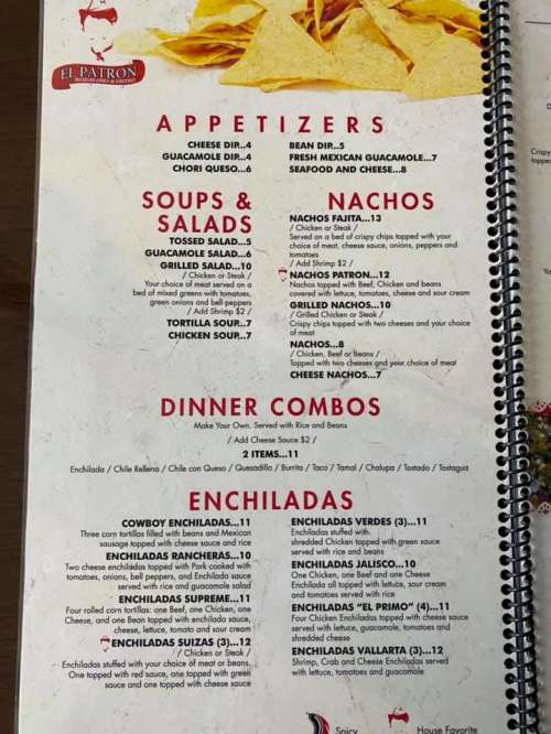 El Patron Mexican Grill & Cantina menu in Kasson, Minnesota, USA
