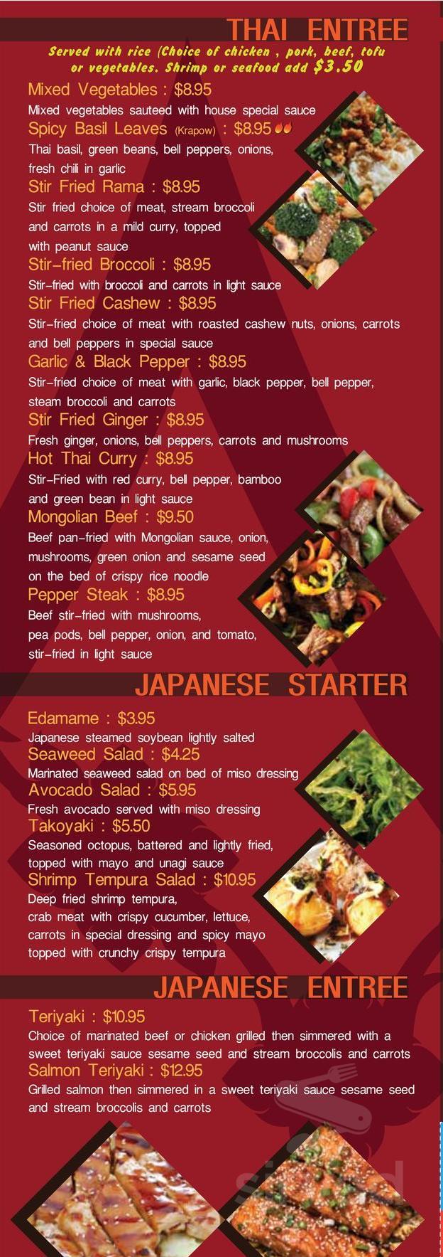Menu - Rock Falls IL's Touch of Thai 2 | Sirved
