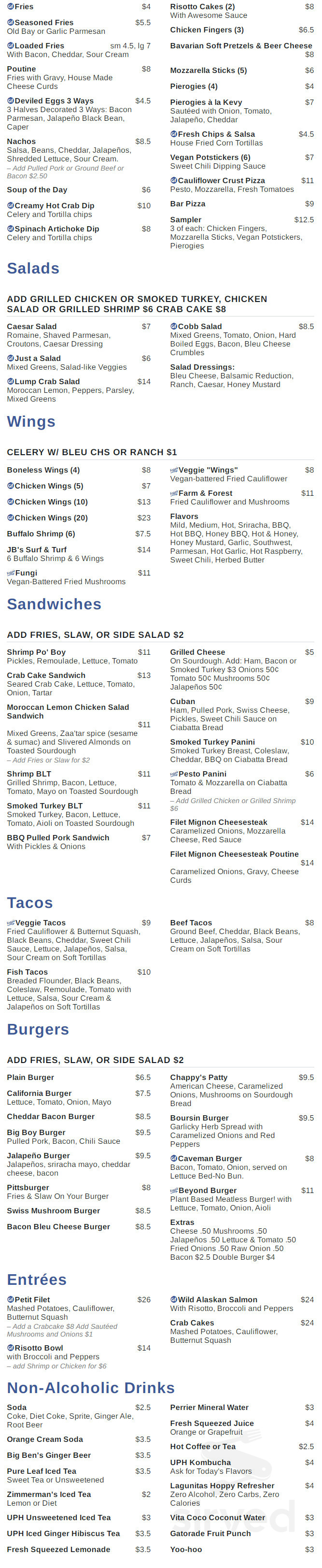 Union Publick House menus in Jim Thorpe, Pennsylvania, United States