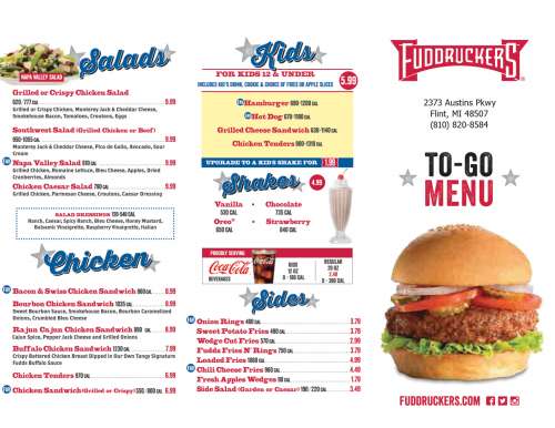 Fuddruckers menu in Reading, Massachusetts, USA