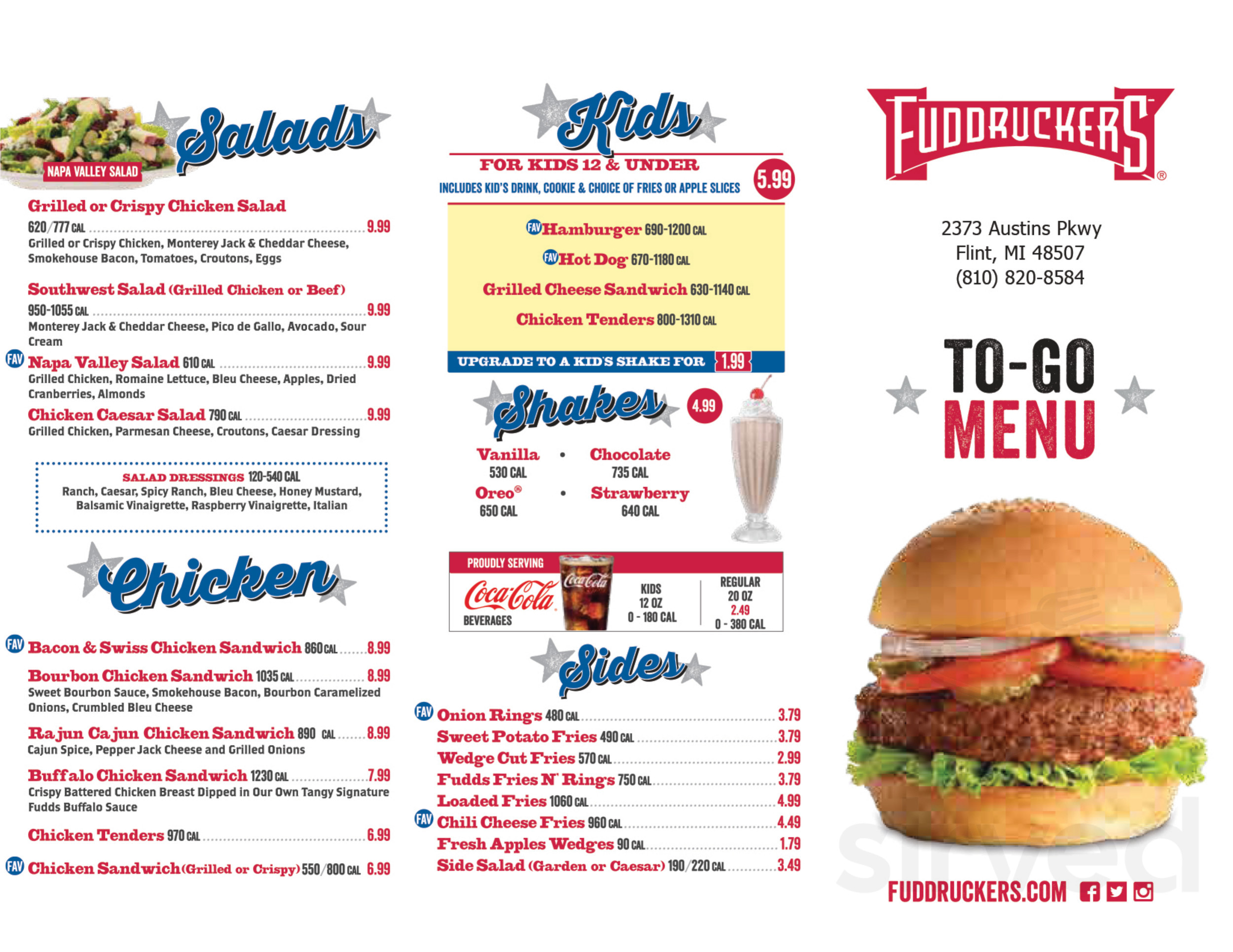Fuddruckers menu in Reading, Massachusetts, USA