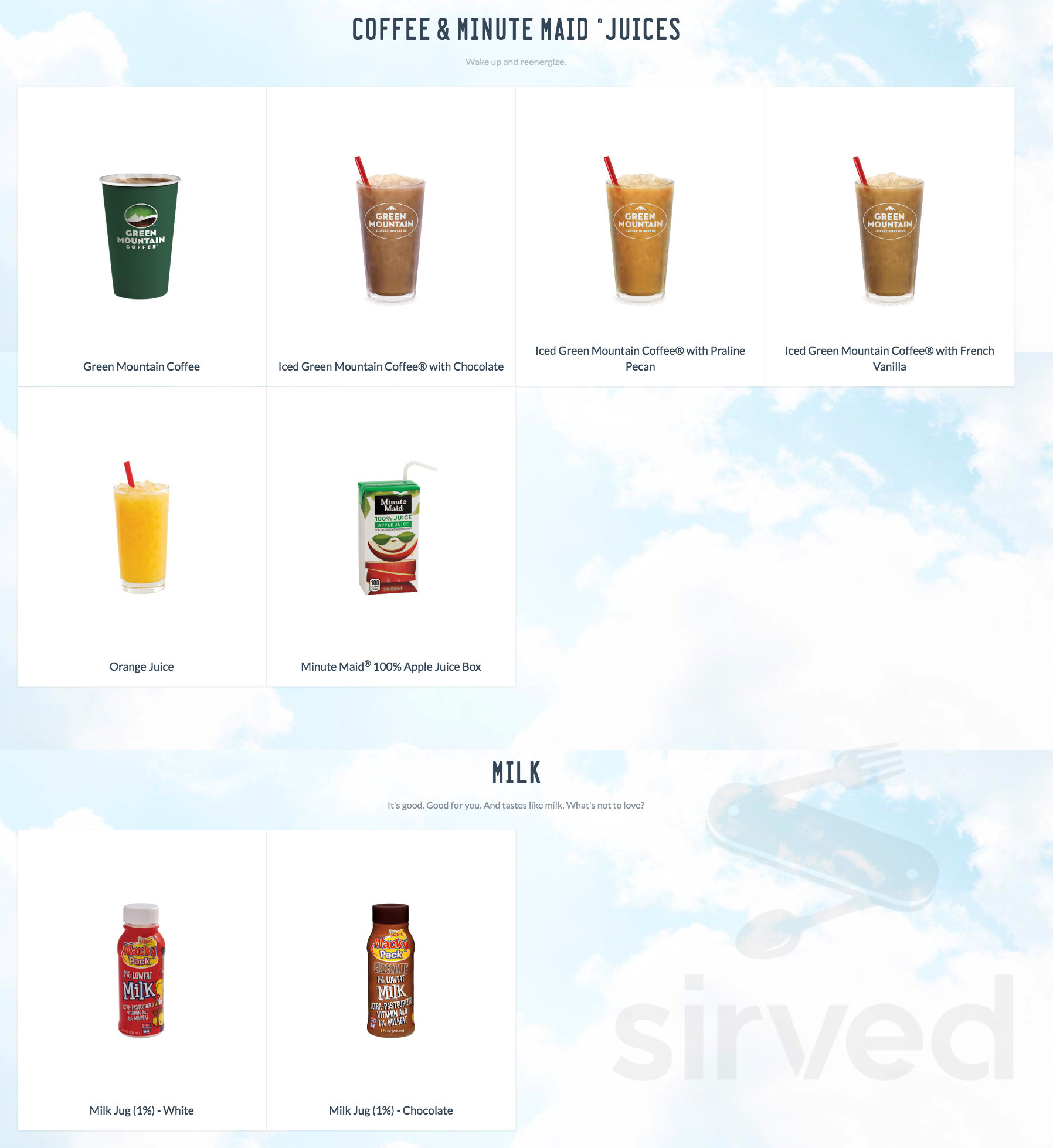 Sonic Drive-In menu in Nelsonville, Ohio, USA