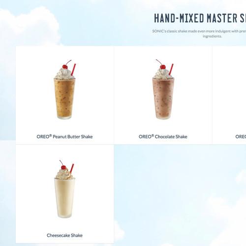 Sonic Drive-In menu in Westminster, Maryland, USA