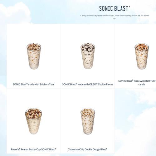 Sonic Drive-In menu in Sebring, Florida, USA