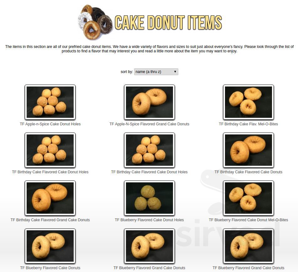 Mel-O-Cream Donuts menu in Springfield, Illinois, USA