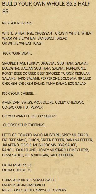 Main Street Deli menu in Springboro, Ohio, USA