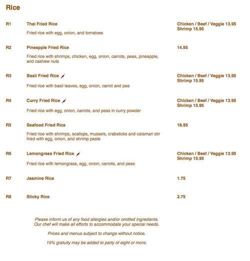 My Thai Palace North Bay menu in North Bay, Ontario, Canada