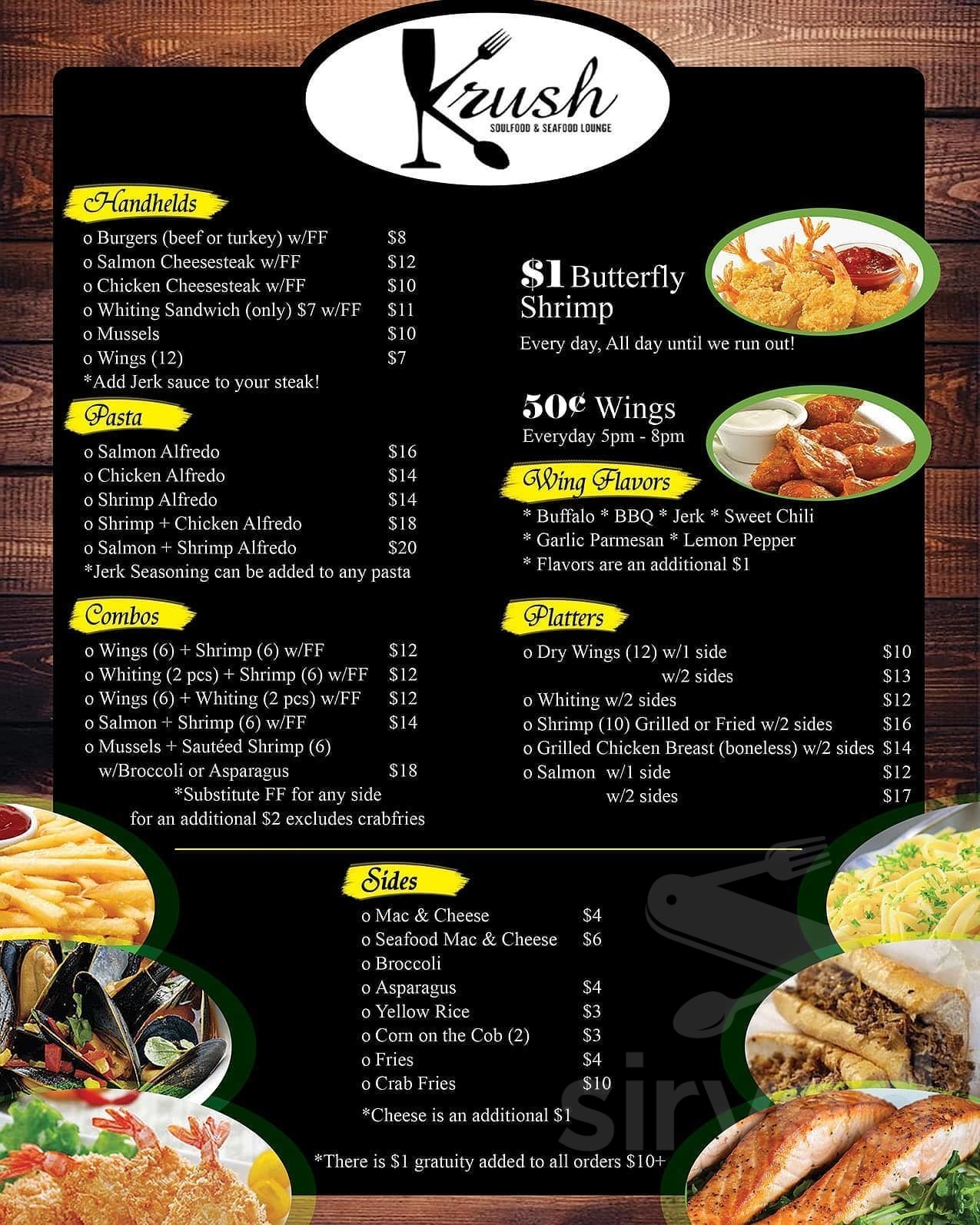 Krush Lounge menu in Philadelphia, Pennsylvania, USA