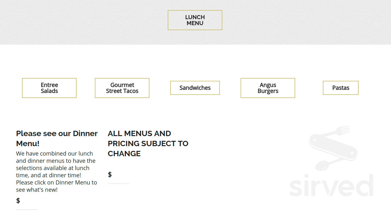 Yellowfin Steak & Fish House menu in Edgewater, Maryland, USA