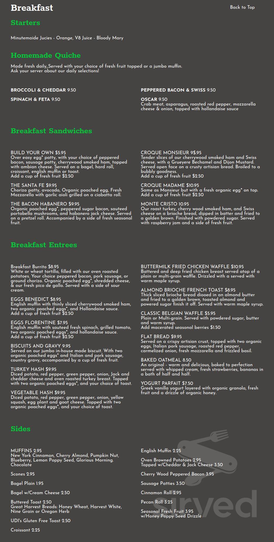 Perc Place menu in Hartford, Wisconsin, USA