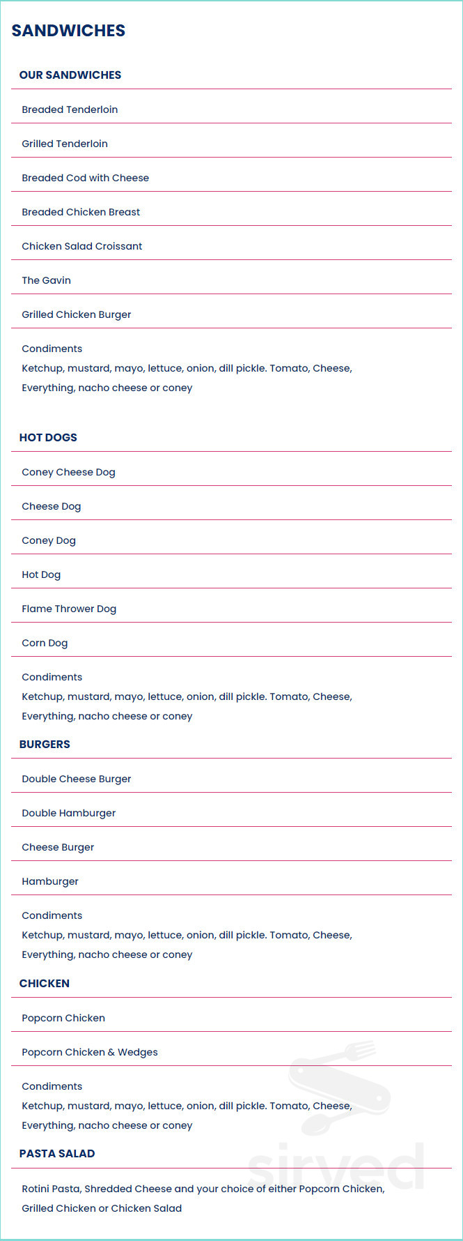 Original Frozen Custard menus in Lafayette, Indiana, United States