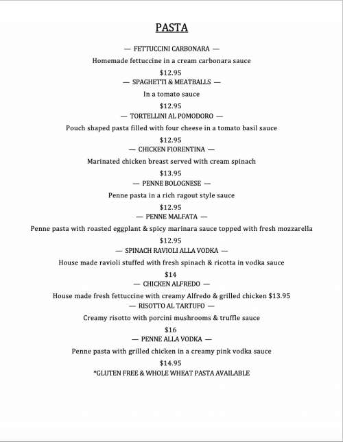 Walter Italian Restaurant & Grill menu in Paterson, New Jersey, USA