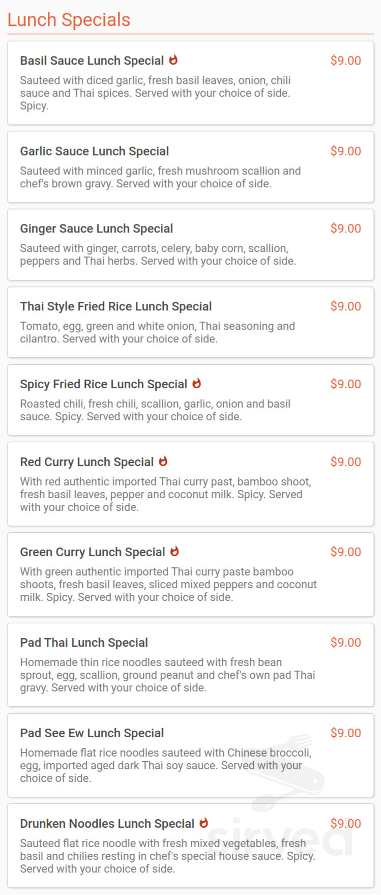 Menu - Queens NY's Thai Pot | Sirved