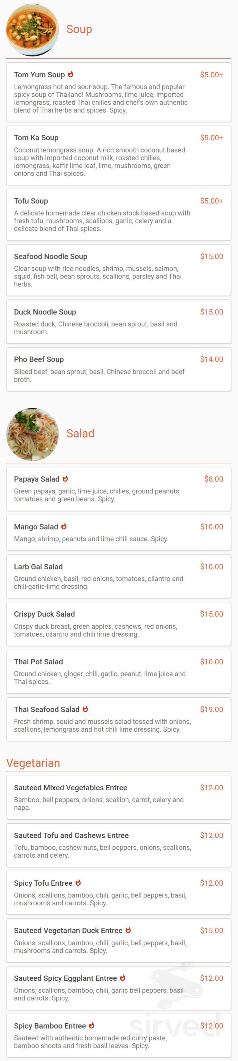 Menu - Queens NY's Thai Pot | Sirved