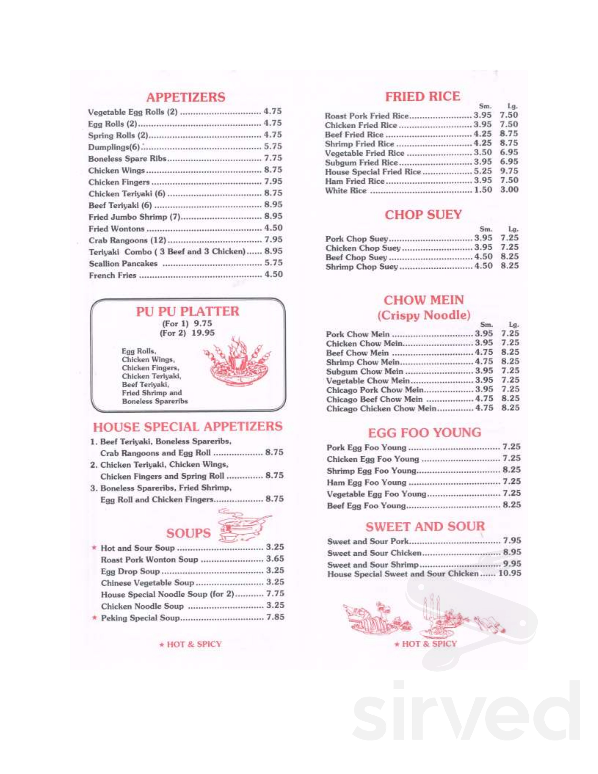 New Century menu in St Johnsbury, Vermont, USA