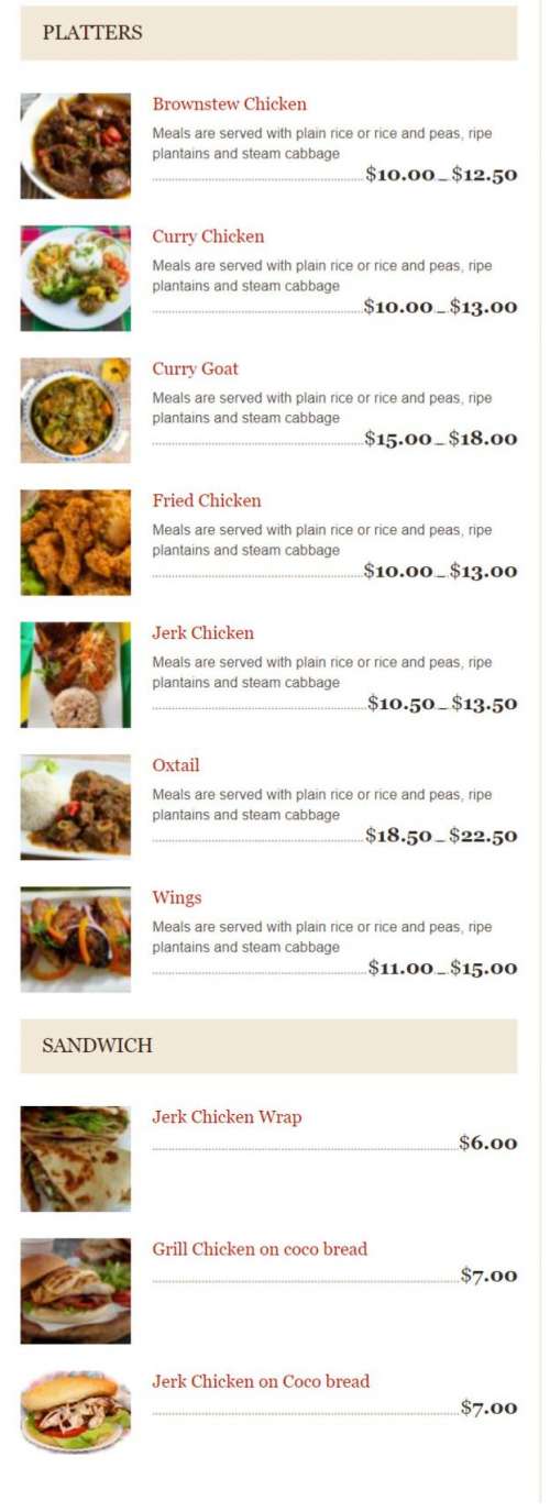 D Chill Spot menu in Rocky Mount, North Carolina, USA